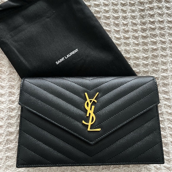 Yves Saint Laurent | Bags | Ysl Cassandre Envelope Chain Wallet | Poshmark